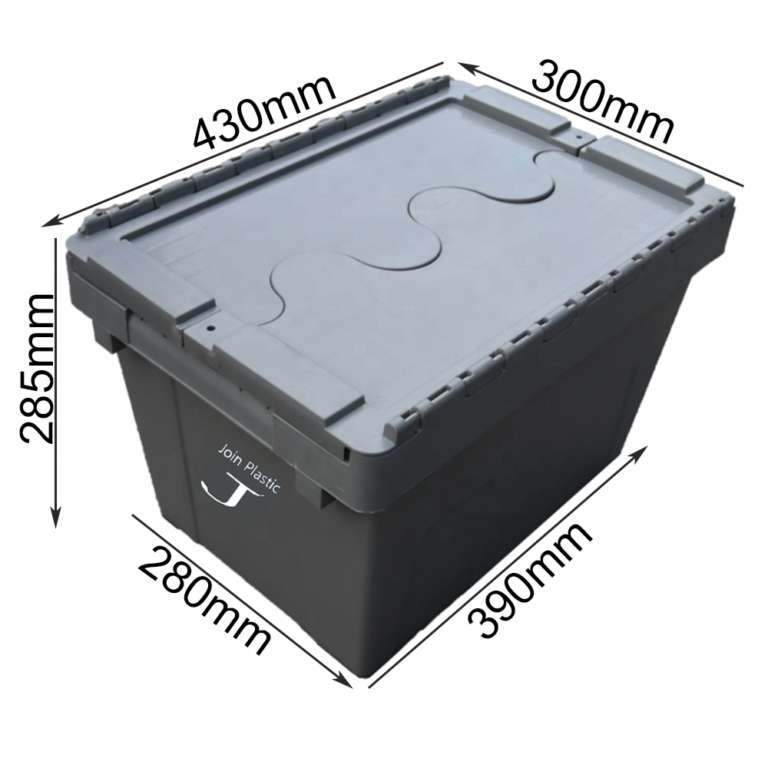 Large Attached Lid Containers 148L - plastic-crate.com